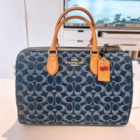 Coach | Bags | Nwt Coach Satchel Signature Denim Large Rowan | Poshmark